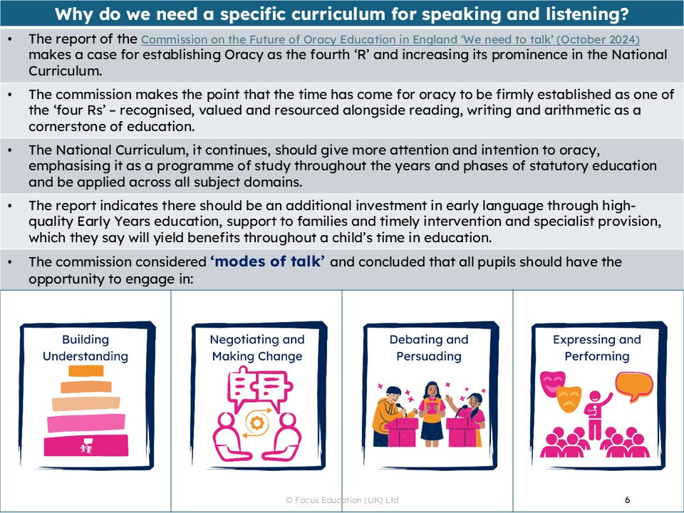 Focus on Talk: A Speaking and Listening Framework – Focus Education